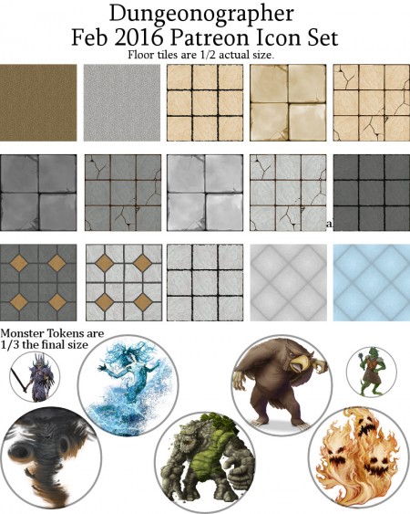 February’s Dungeonographer Patreon Icons – Inkwell Ideas
