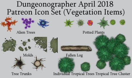 Dungeonographer Vegetation Map Icons Patreon Preview – Inkwell Ideas