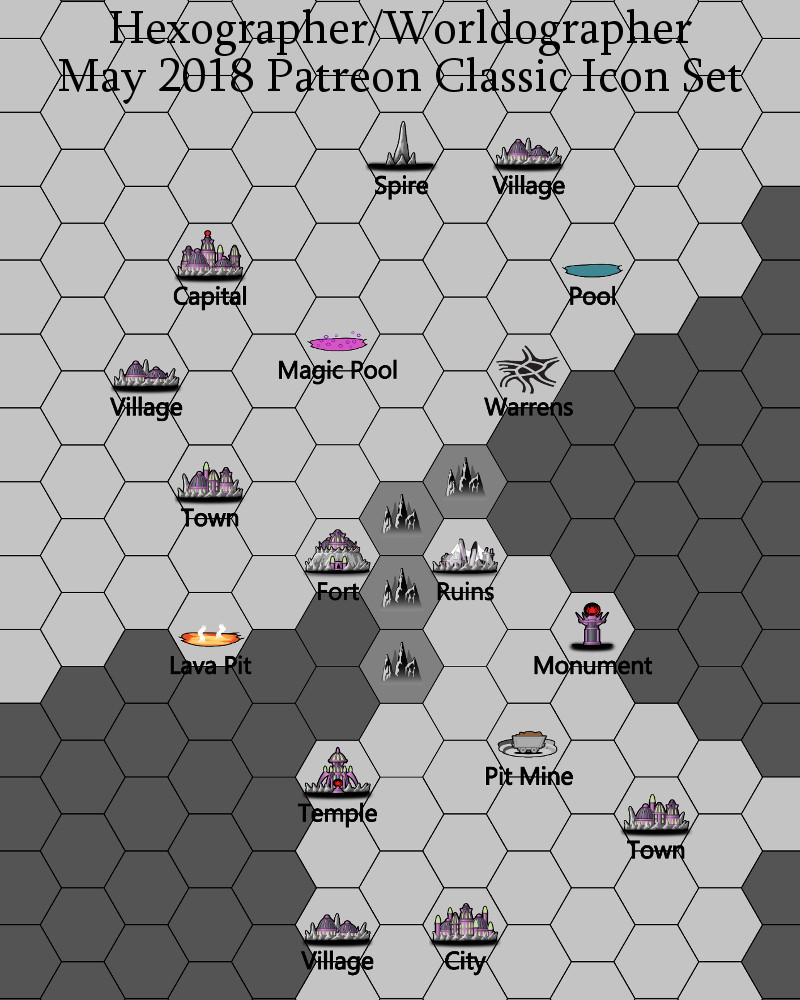 Hexographer/Worldographer Classic Style UnderDark Icons – Inkwell Ideas