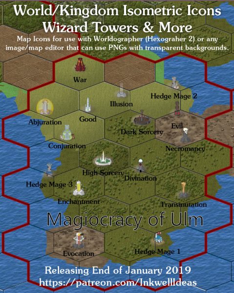 Patreon Map Icons Preview: Isometric World/Kingdom Wizard Towers ...