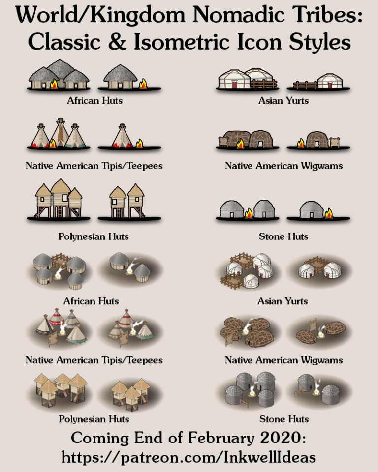 Nomadic Tribes Map Icons Previews – Inkwell Ideas