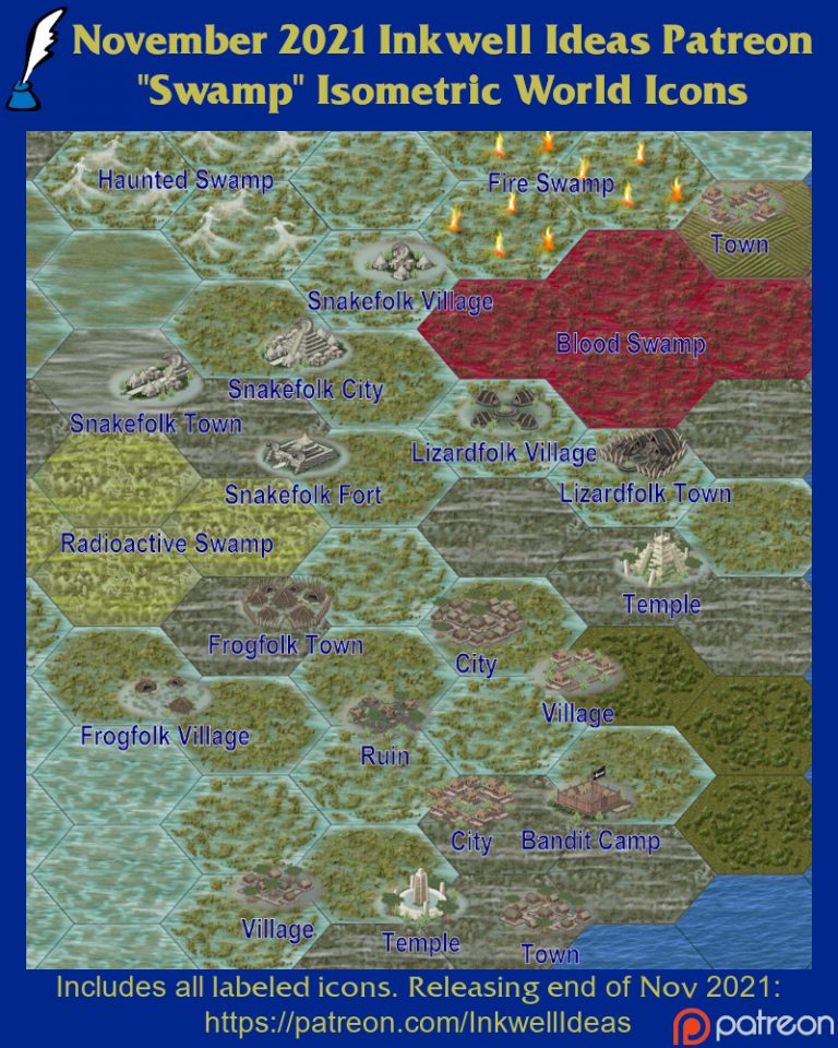 Remaining Swamps Map Icon Previews – Inkwell Ideas