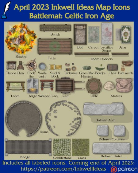 Celtic/Iron Age Map Icons Previews – Inkwell Ideas
