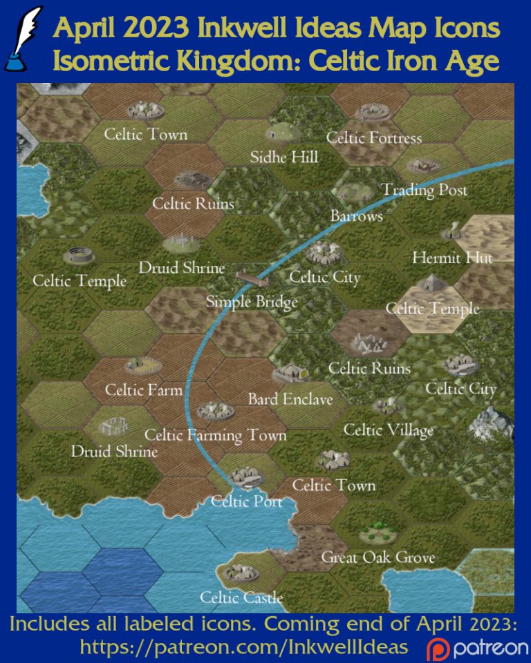 Celtic/Iron Age Map Icons Previews – Inkwell Ideas
