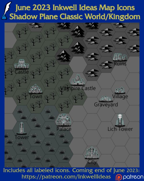 Shadow Plane Classic World/Kingdom Map Icons Preview – Inkwell Ideas